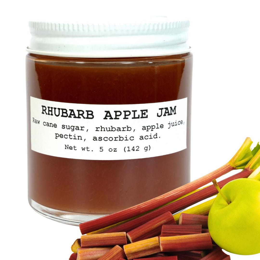 Rhubarb Apple Jam, 5 Oz - Craft, Gourmet, Unusual Jams & Jellies Made ...