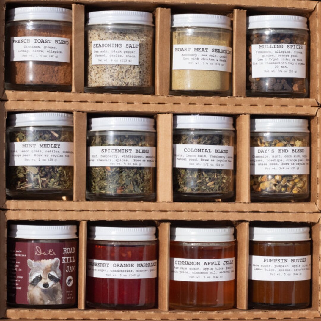 Seasonal Sampler of 12 Artisanal Goods | 4 Jams & Jellies, 4 Tea Blends ...
