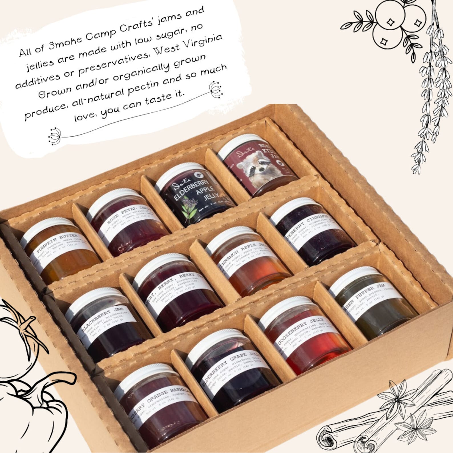 Artisan Jams & Jellies Assorted 12-pack Jam and Jelly Gift Set Gourmet ...