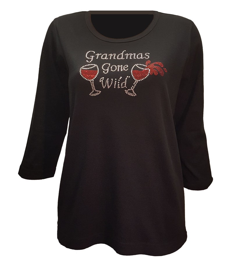 Grandmas Gone Wild Wine Party Bling Black Shirt With | Etsy