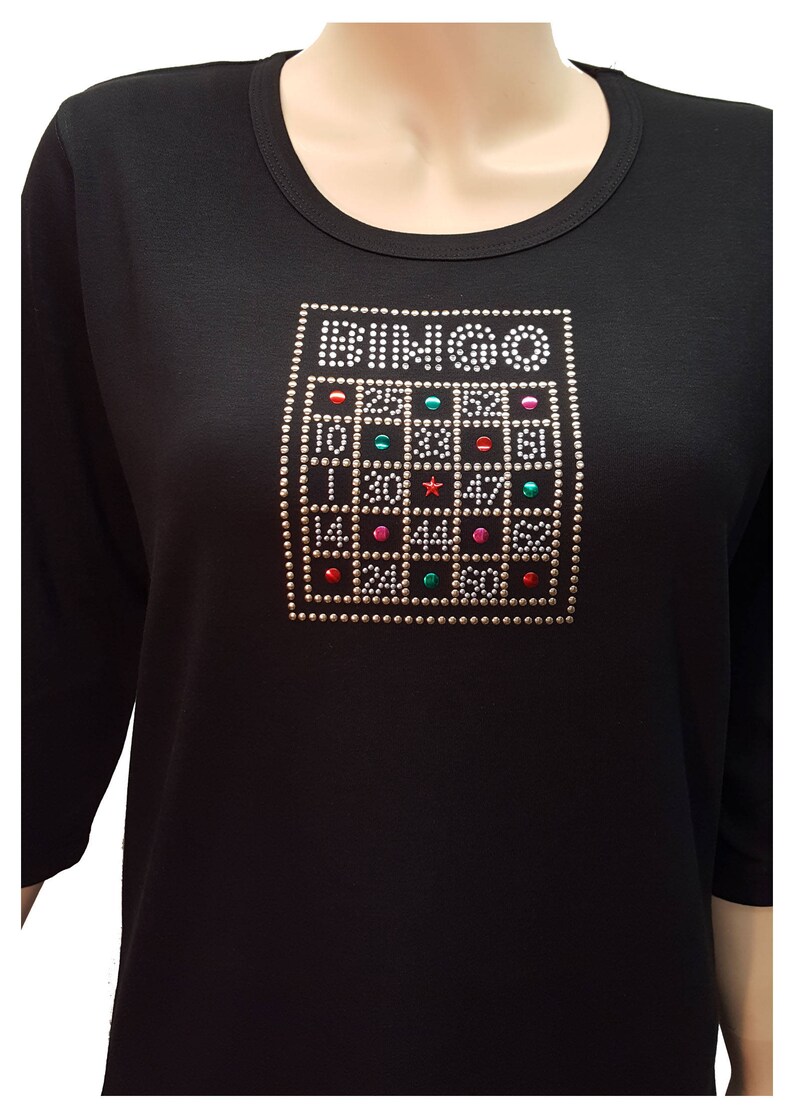 Bingo Bling Shirt With Rhinestone Embellishment. Soft Flexible - Etsy