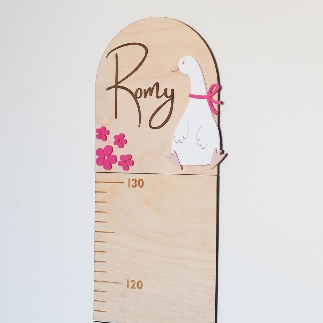 Personalized Wooden Growth Chart With Age Tags Goose the Kids Room ...