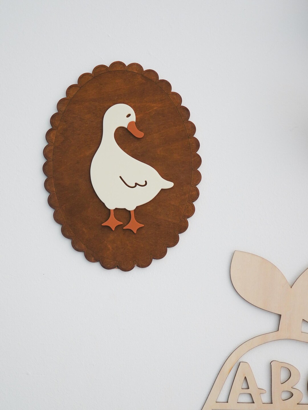 Cute Vintage Style Duck Wall Decor - Beige Nursery and Playroom Decor ...