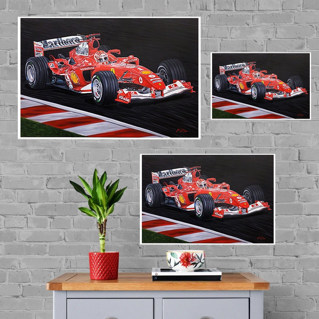 F1 Ferrari F2004 LIMITED EDITION PRINT, Michel Schumacher Oil Art ...