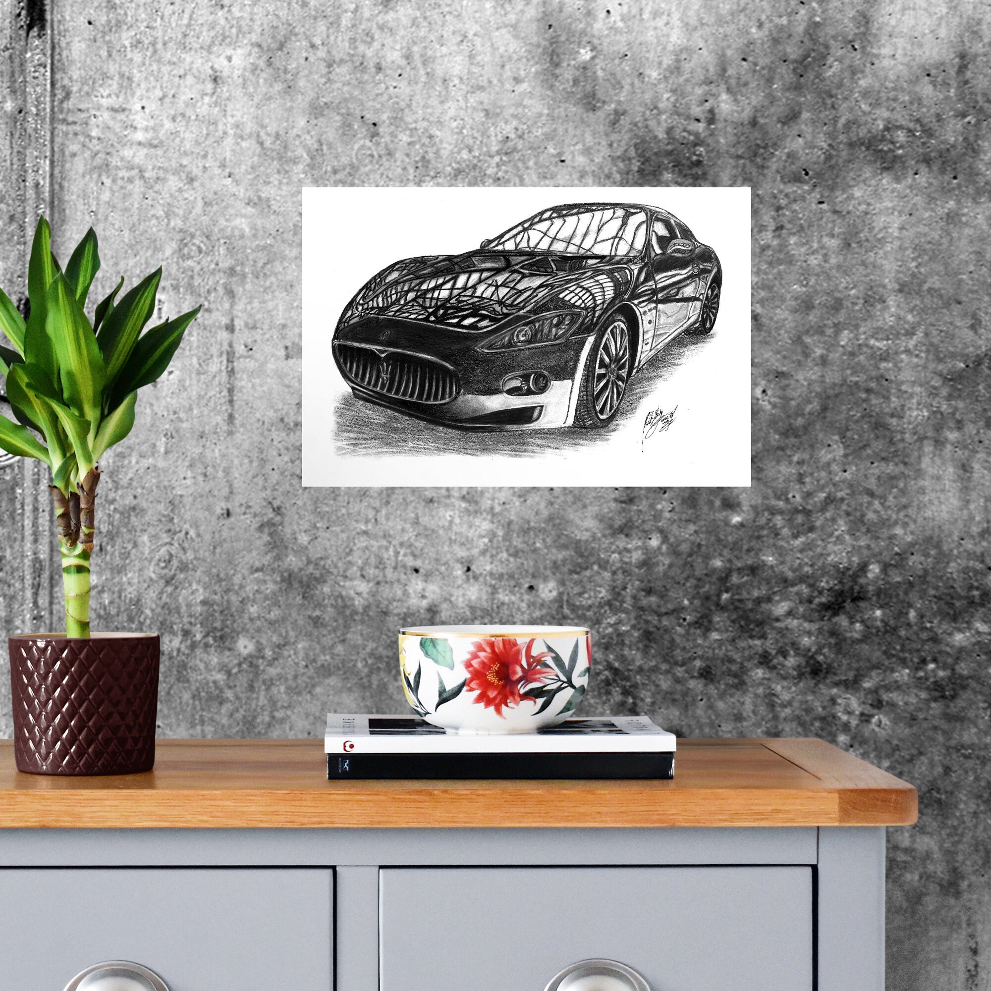 Maserati Print Home Decor Wall Art Automotive Decor Fine - Etsy