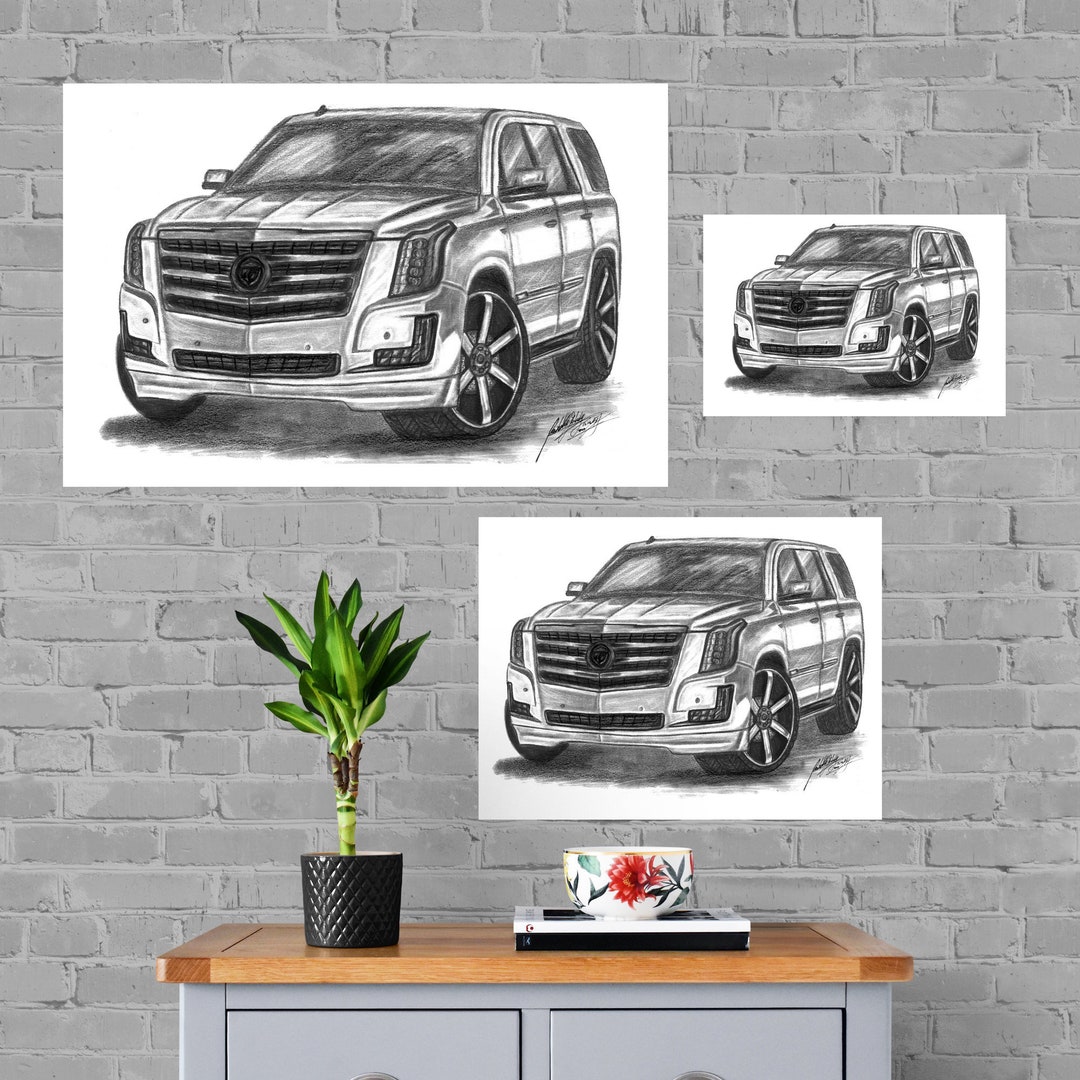 Cadillac Escalade Print, Home Decor Wall Art, Automotive Decor, Fine ...
