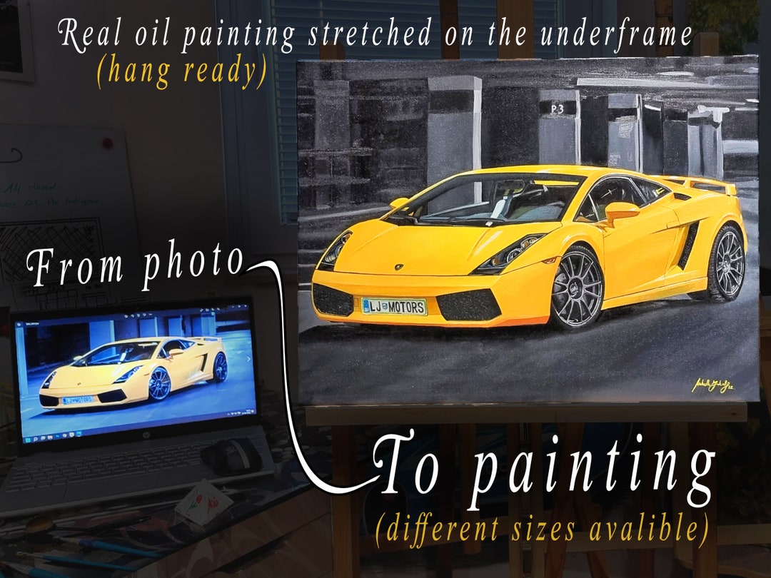 Custom Car Painting, Custom Car Art Commission, Oil Painting on Canvas ...