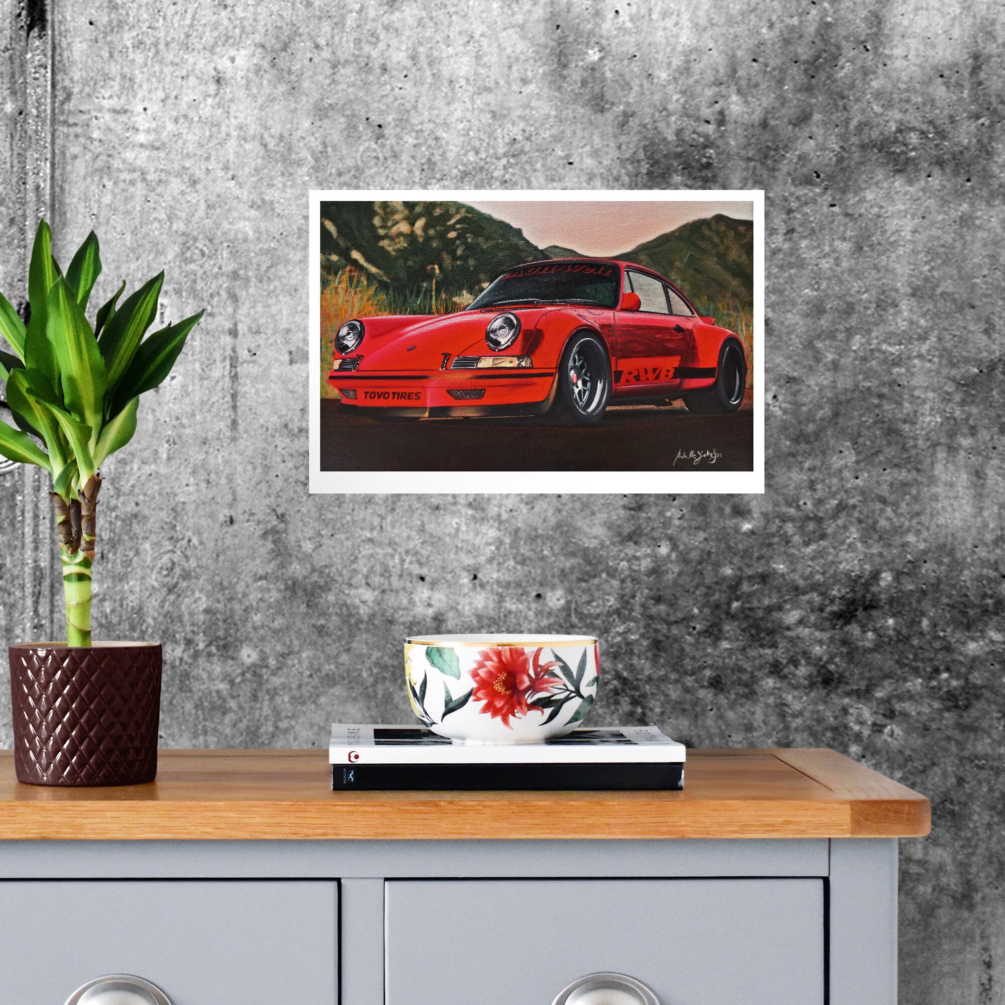 Porsche Porsche 911 RWB Print, Home Decor Wall Art, Automotive Decor ...