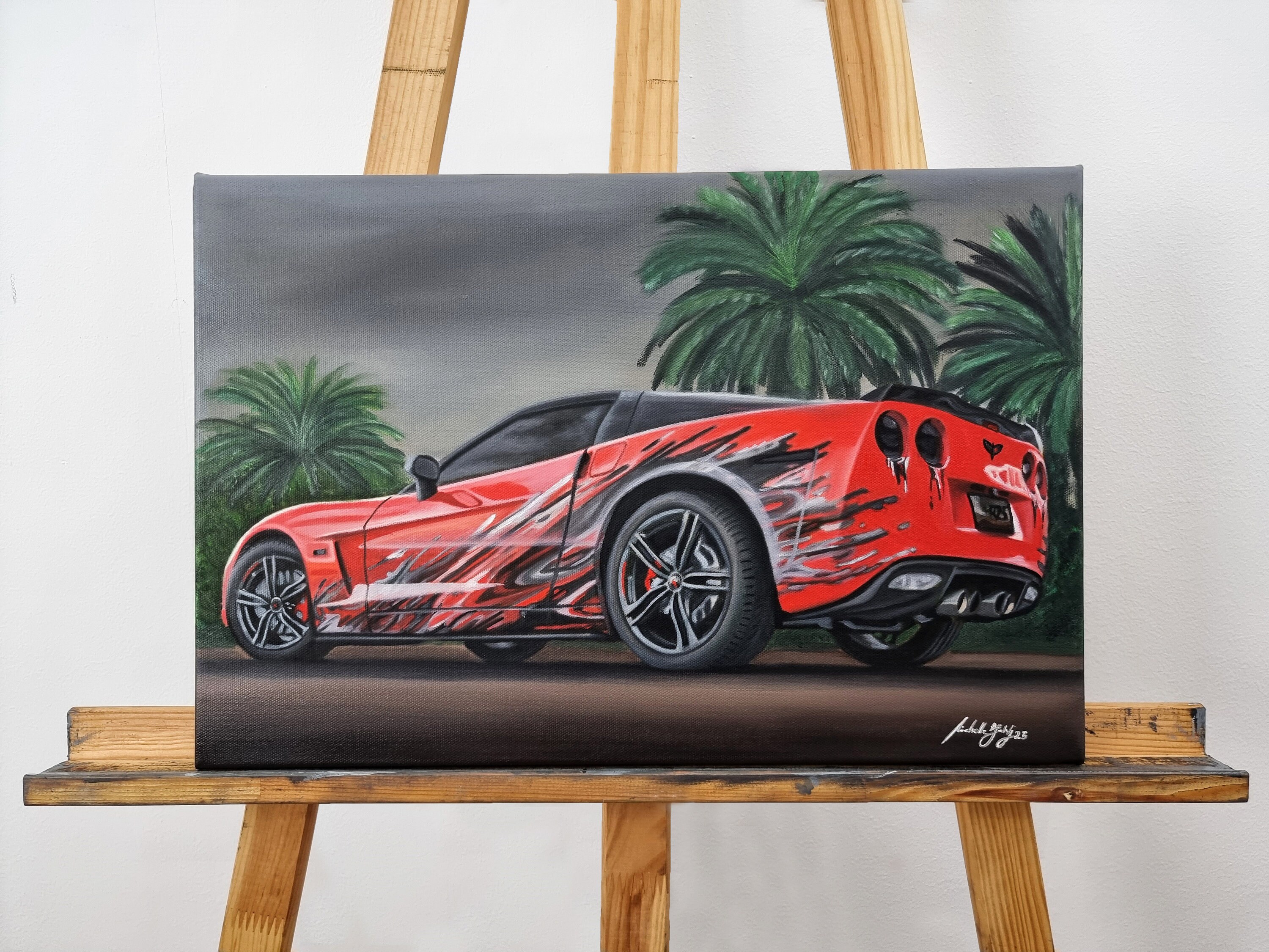Custom Car Painting, Custom Car Art Commission, Oil Painting on Canvas ...