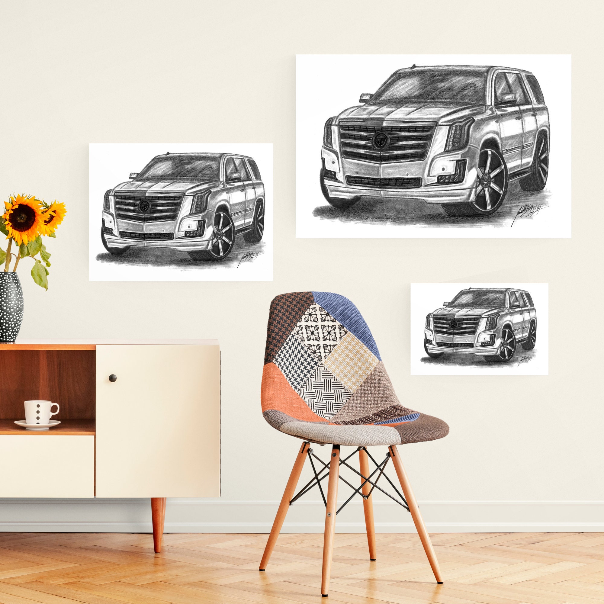 Cadillac Escalade Print, Home Decor Wall Art, Automotive Decor, Fine ...