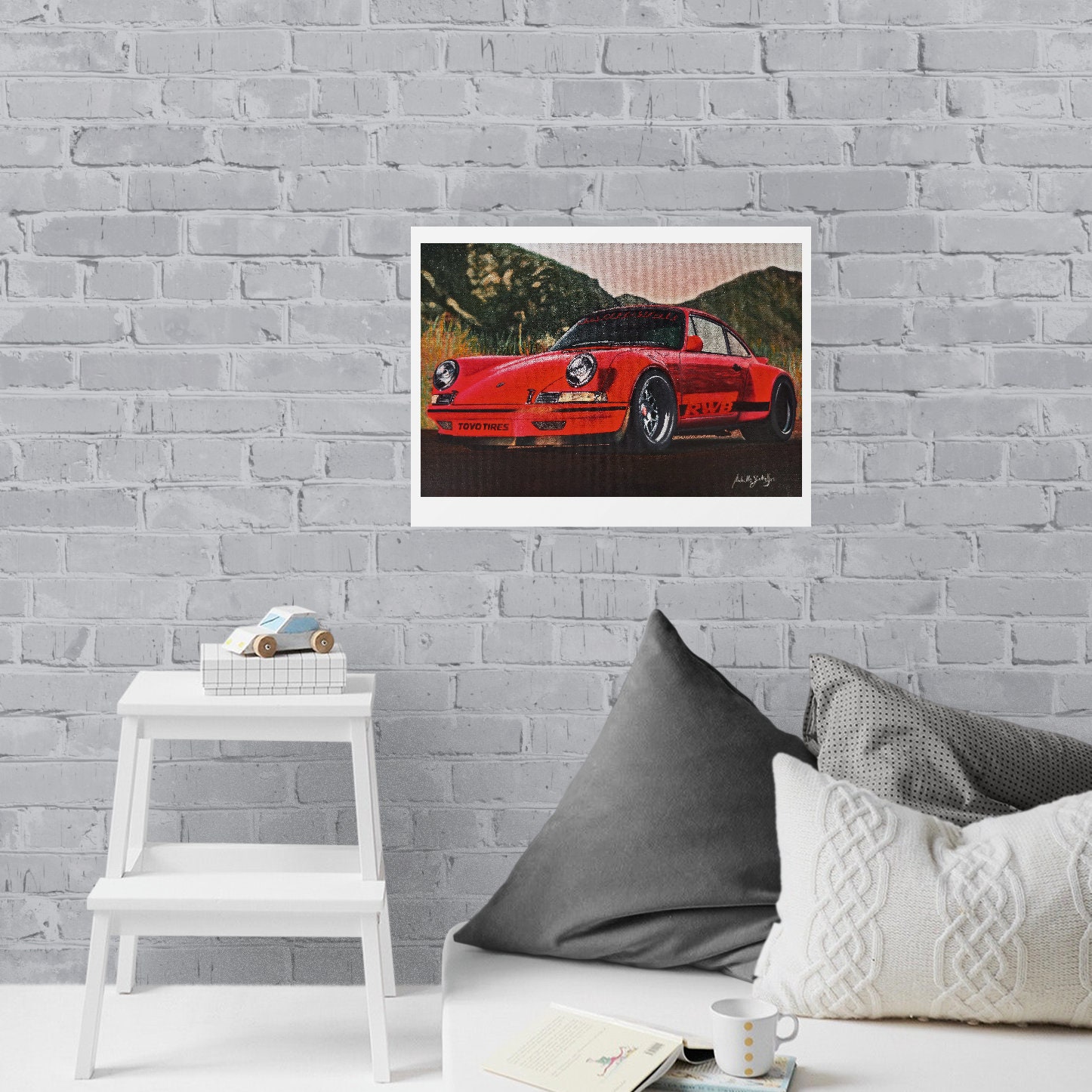 Porsche Porsche 911 RWB Print, Home Decor Wall Art, Automotive Decor ...
