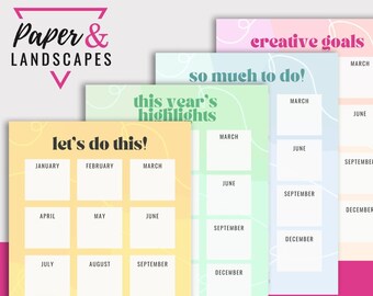 Printable Yearly Planner Sheet - Year at a Glance - Letter Size - PDF ...