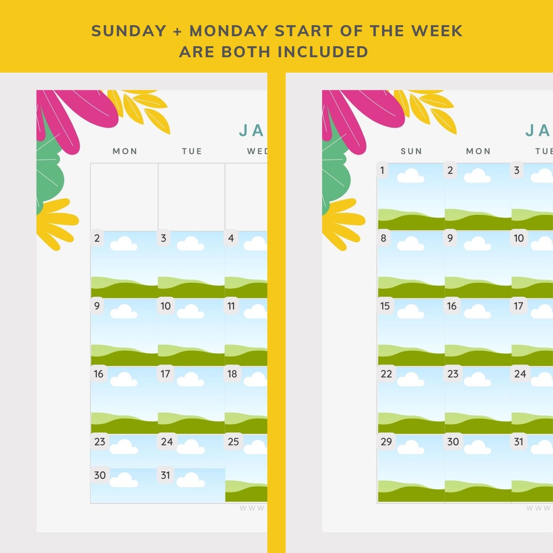 PHOTO CALENDAR 2023 - Canva Template - Digital Template for Printables ...