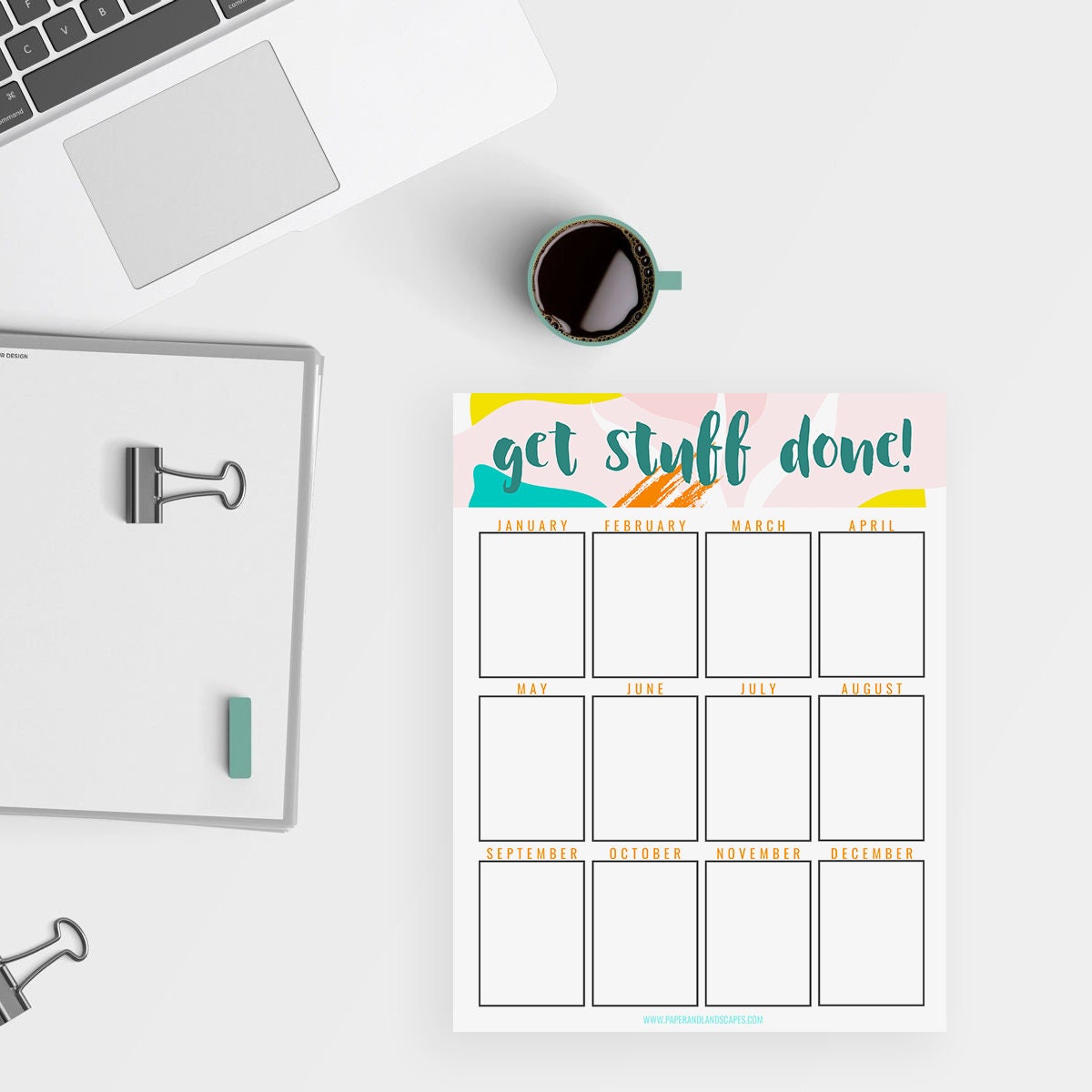 Printable Yearly Planner Sheet - Year at a Glance - Letter Size - PDF ...