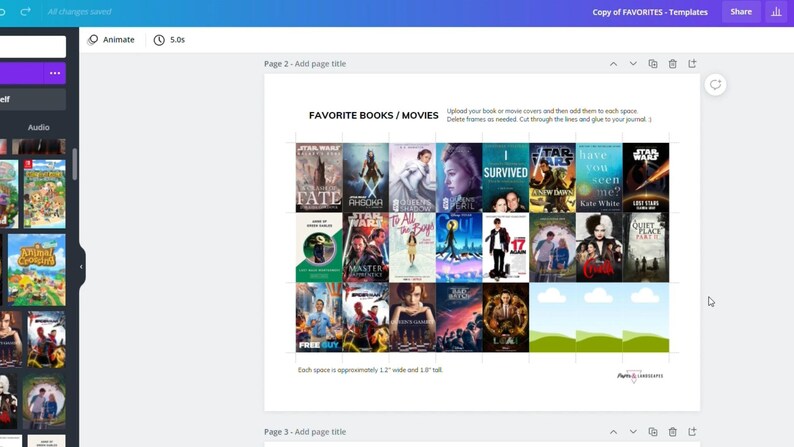 FAVORITES - Canva Template - Digital Template for Printables - Print ...