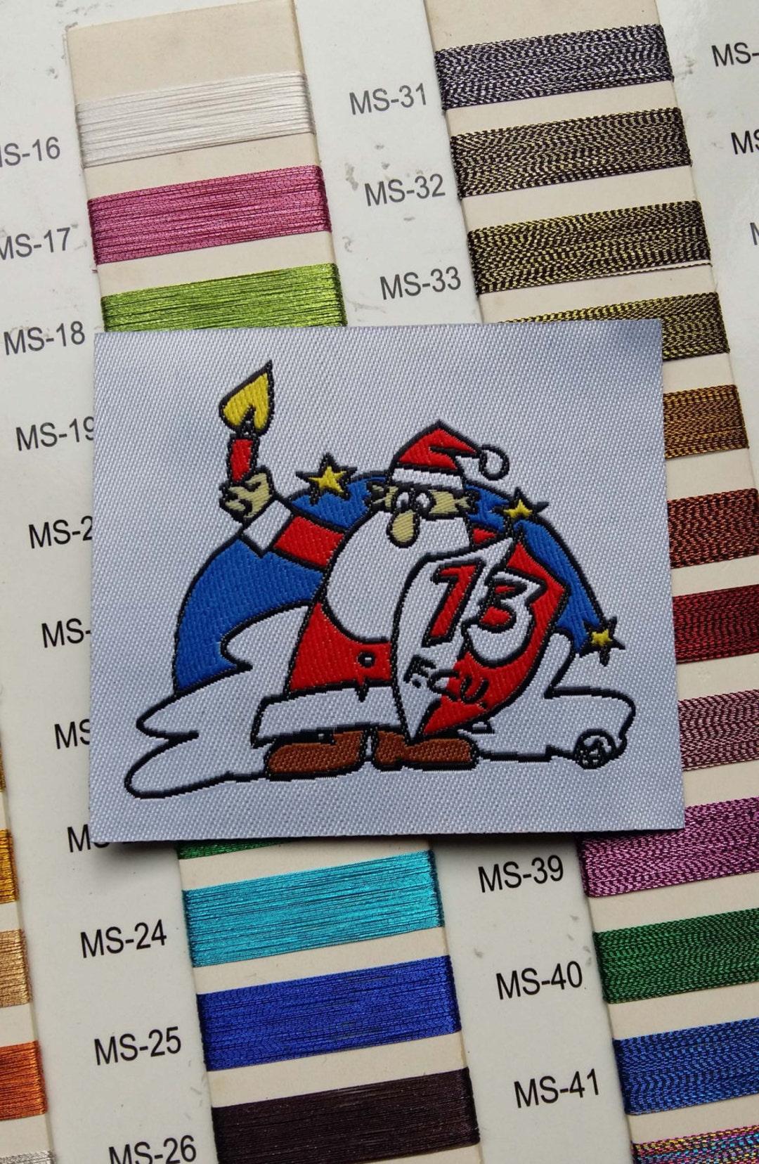 500 Pieces, Woven Label Santa Claus Textile Labels Cloth Label ...