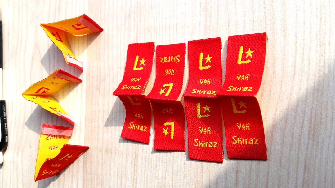 500 Pcs, Woven Label, Manhattan Fold, Color Bright, Beautiful and ...