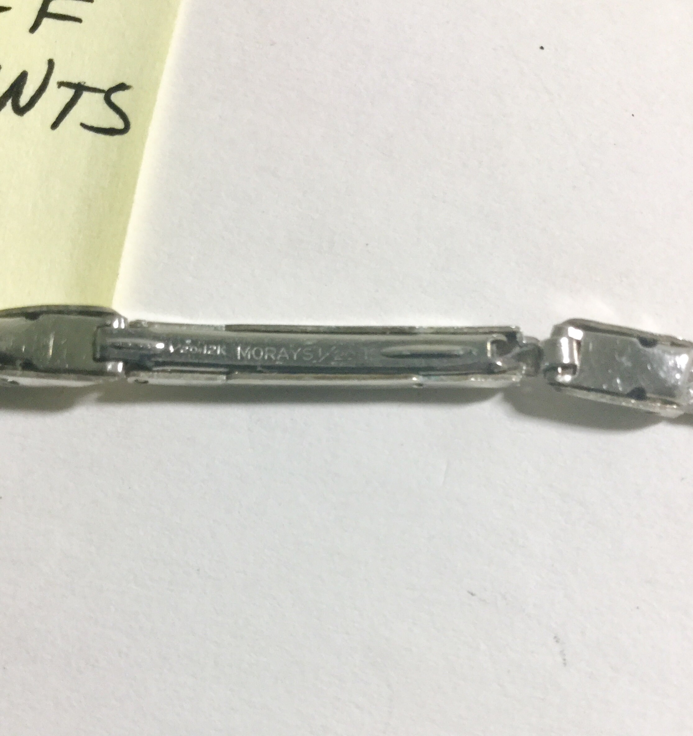 1950s Ladys Silver Cord Loop End Band White Gold Filled Attachments 5 3 ...