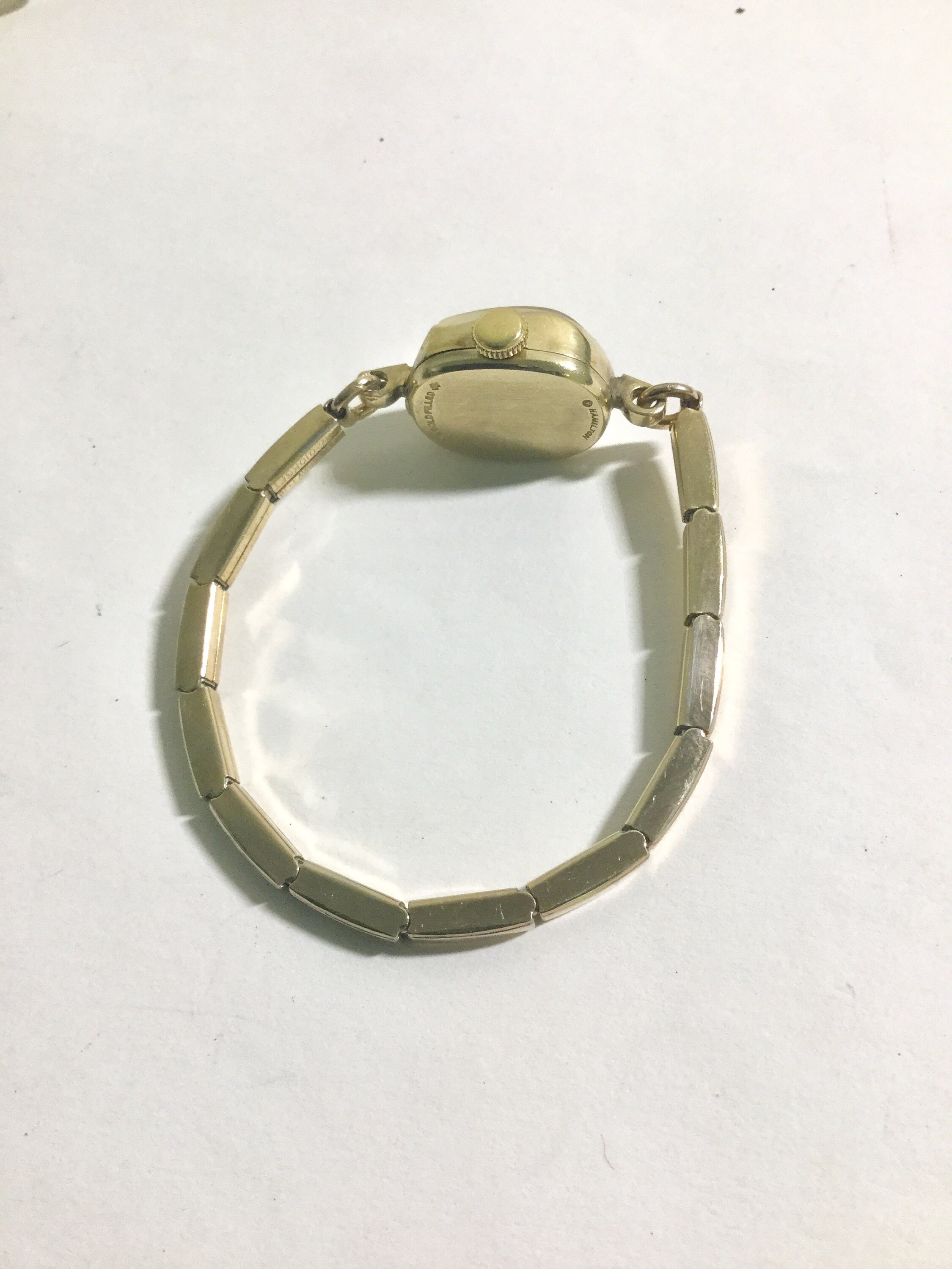 1940s Lady's Hamilton Hand Wind Watch 15mm by 28mm 10K Gold Filled with ...