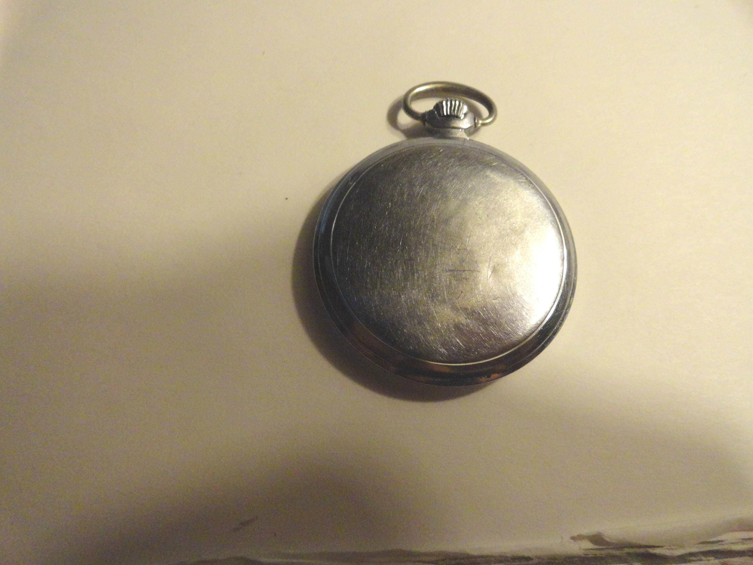 Vintage Helbros SS Pocket Watch 17 Jewel Size 10 Needs Crystal Running