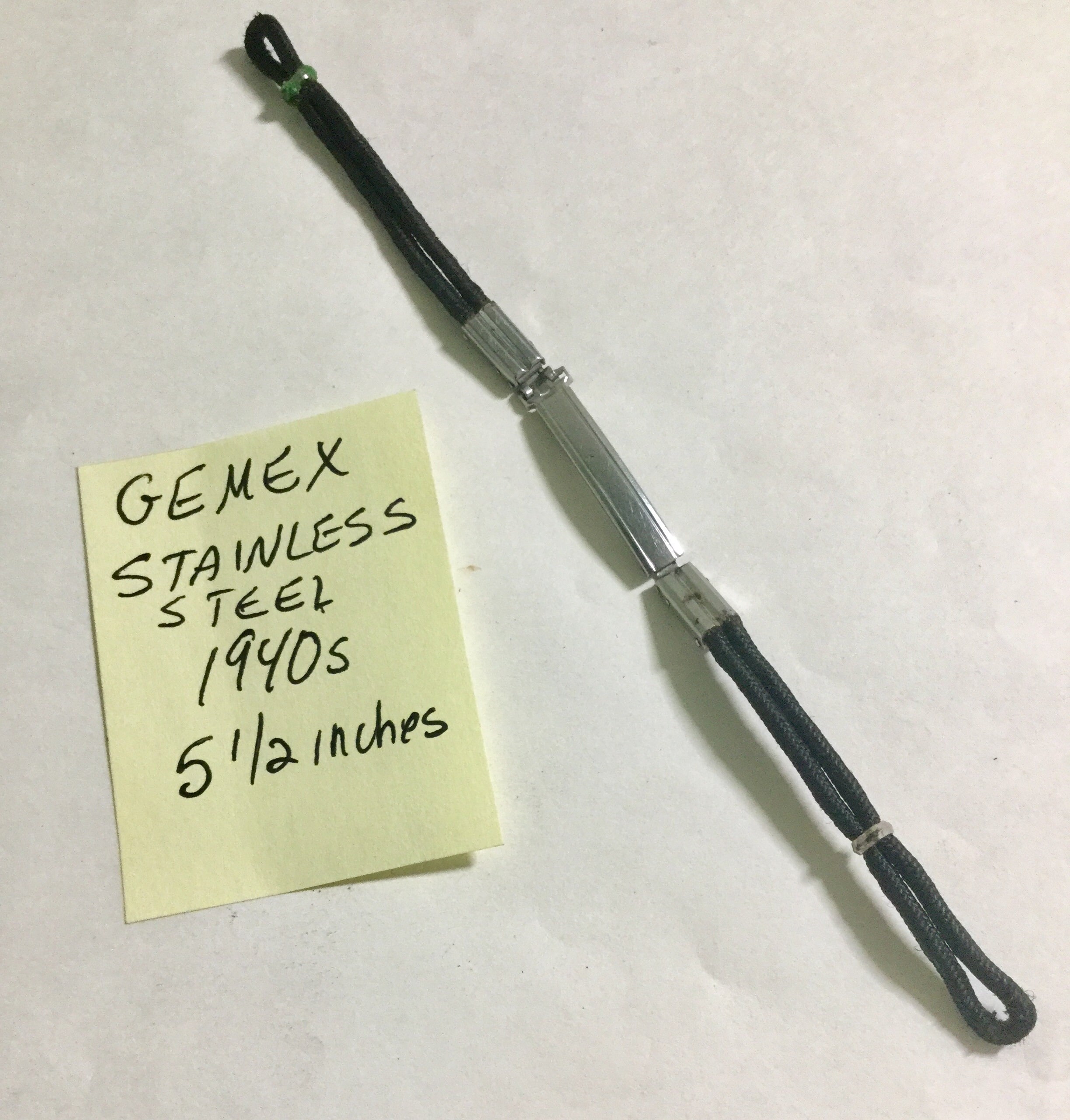 1949s Gemex Loop End Black Cord Band with Stainless Steel Attachments 5 ...