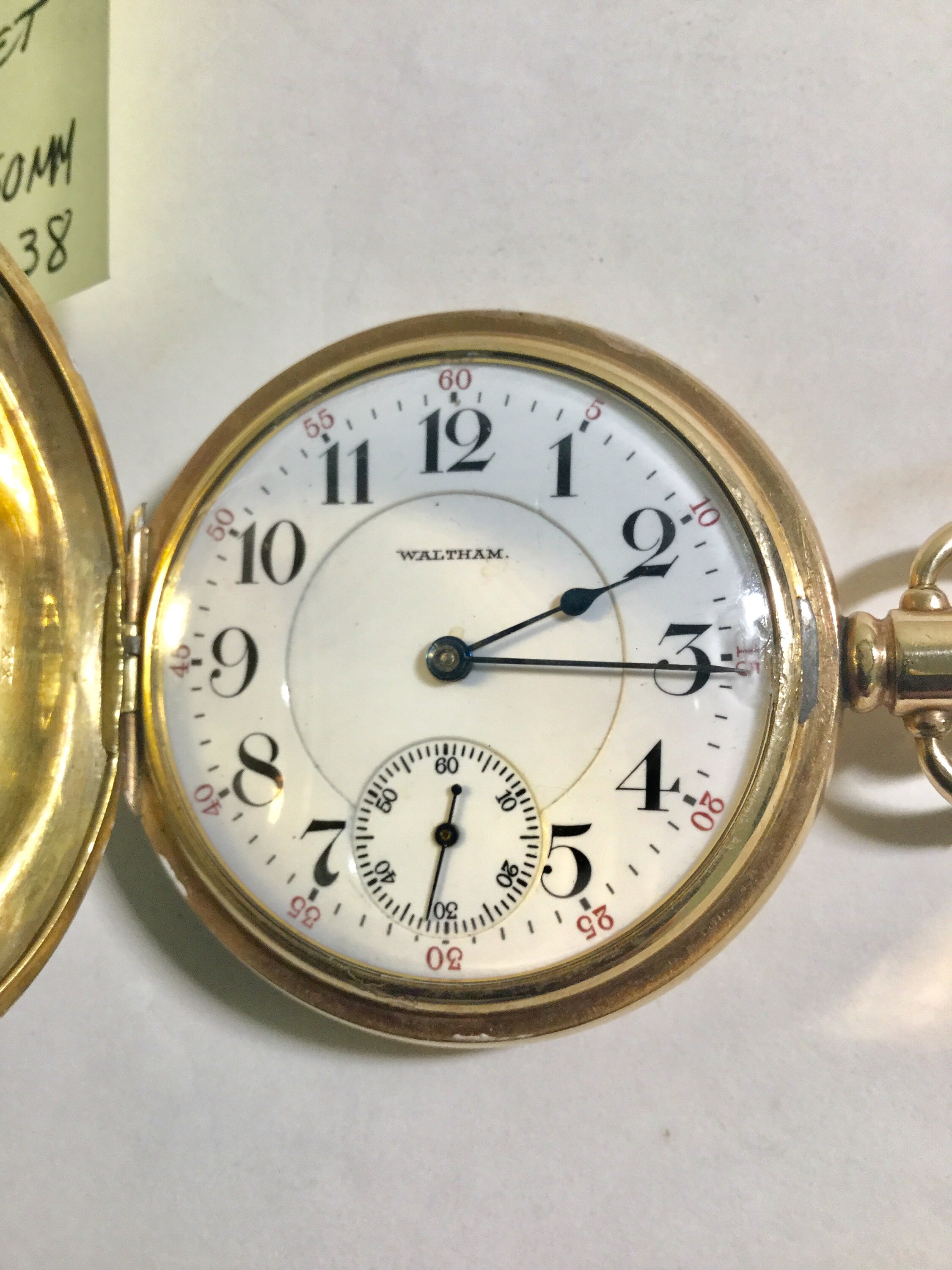 1908 Waltham Pocket Watch Crescent Street 21 Jewel Adj 5 Pos ...