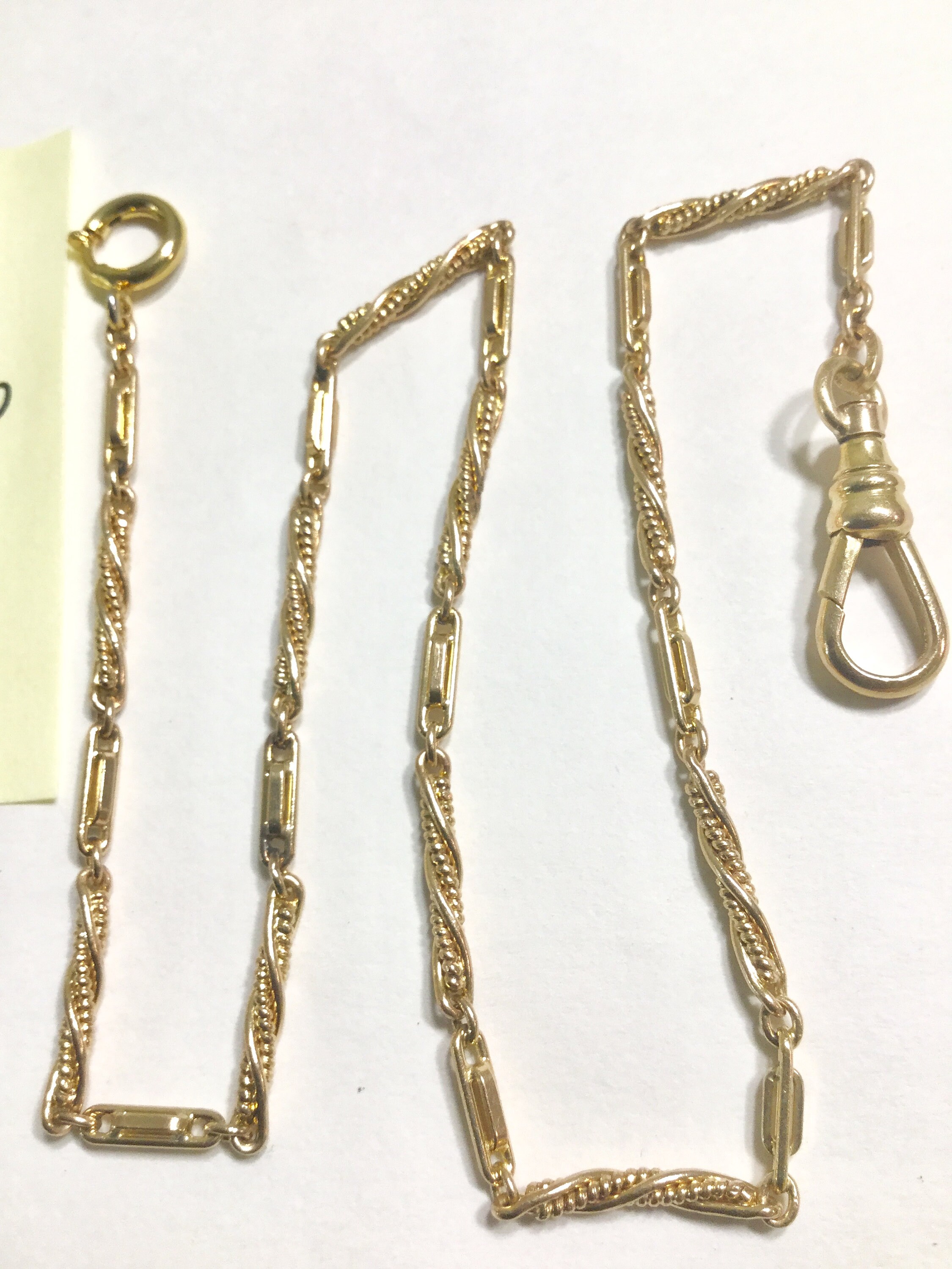 1950s Lestage Pocket Watch Chain 13 inches 2mm Gold Filled