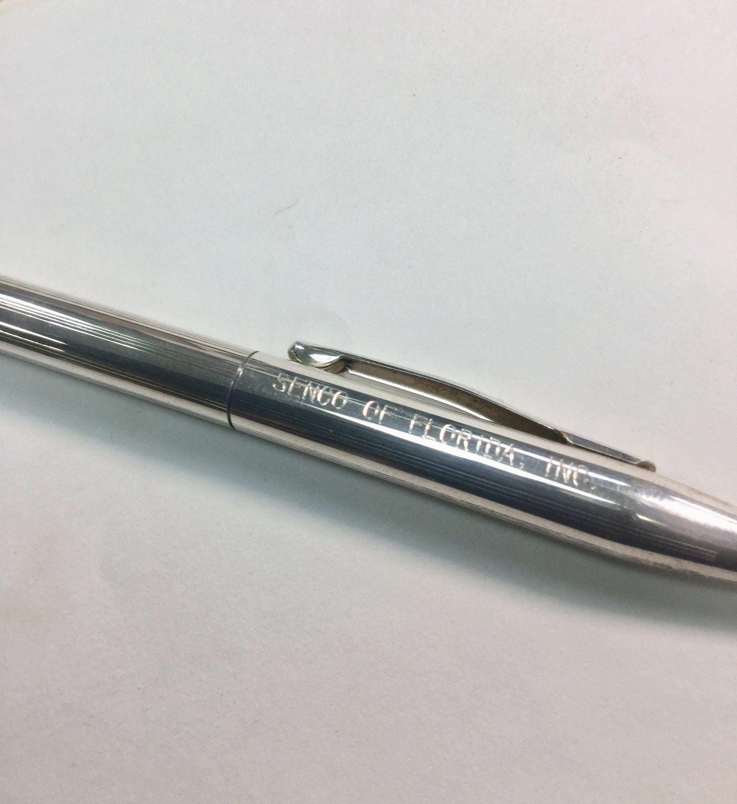 1960s Sterling Silver Cross Ball Point Pen Senior Presentation with box