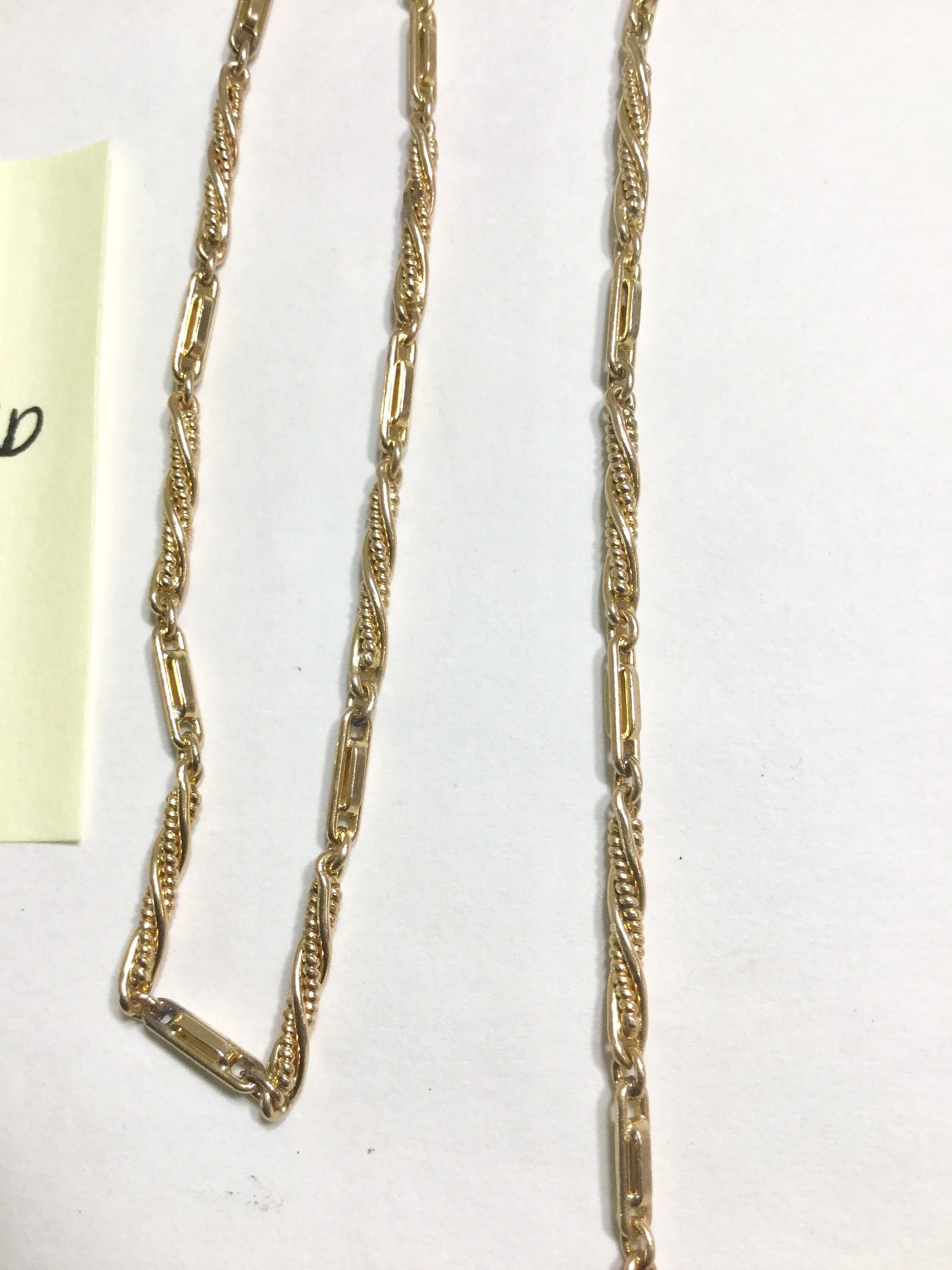 1950s Lestage Pocket Watch Chain 13 inches 2mm Gold Filled