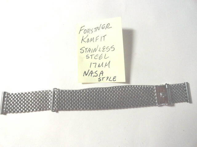 Vintage 1960s Forstner Komfit NASA Style Stainless Steel Watch Band ...