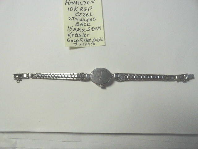 1960s Hamilton Lady's Hand Wind White Gold Filled Watch with Kreisler ...