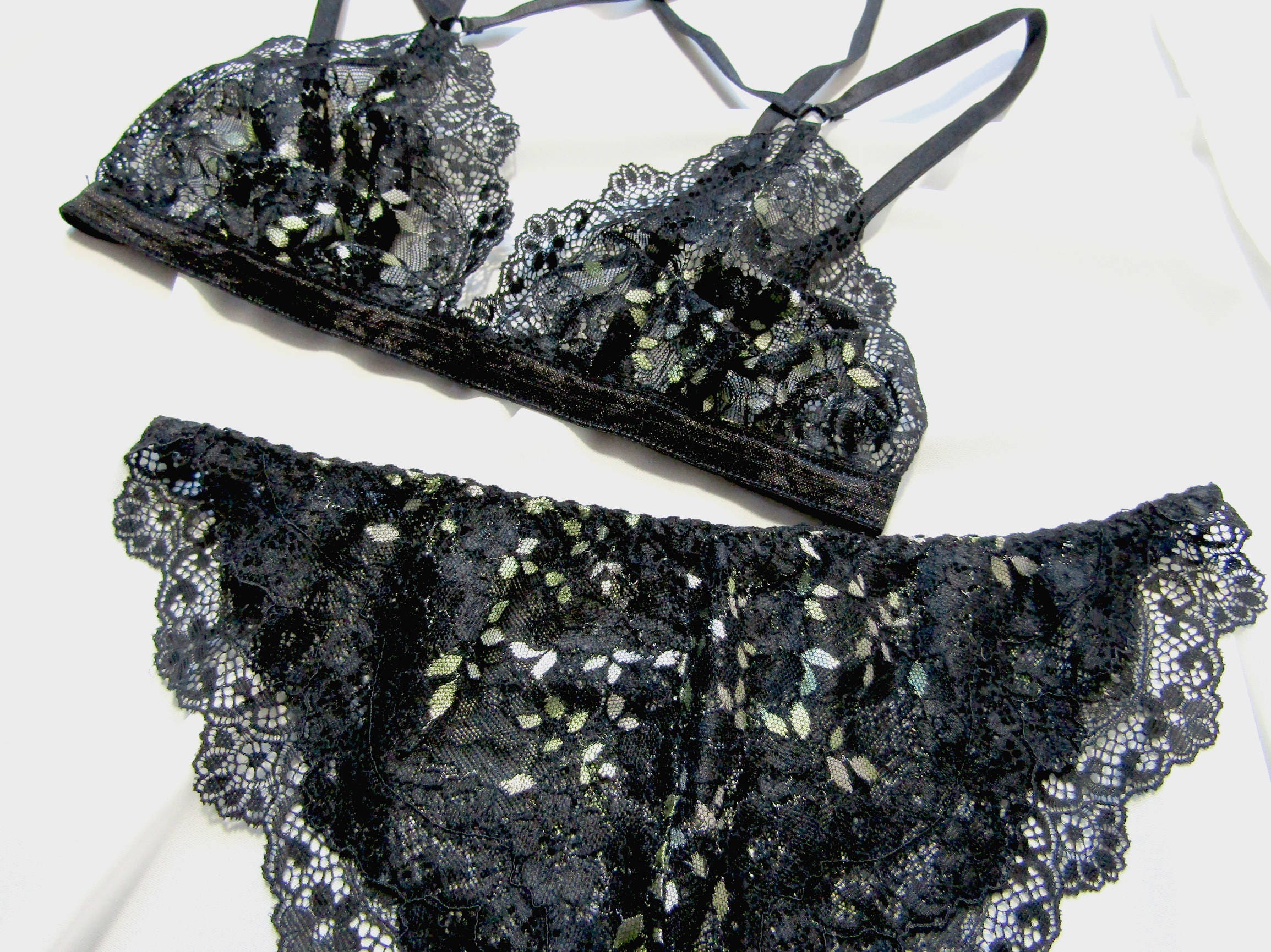 Sexy Lingerie Set Floral Lace Lingerie Strappy Lingerie Etsy