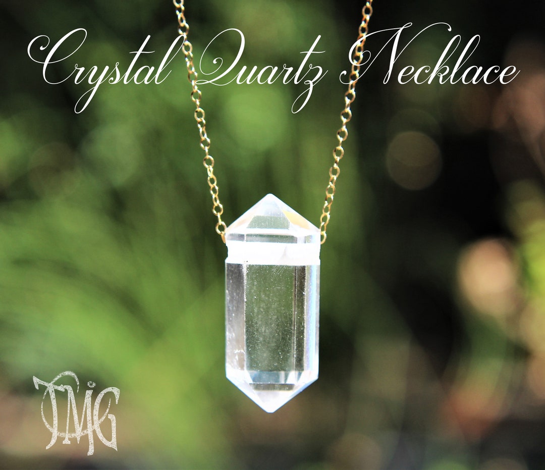 Crystal Quartz Necklace April Birthstone Raw Crystal Quartz - Etsy
