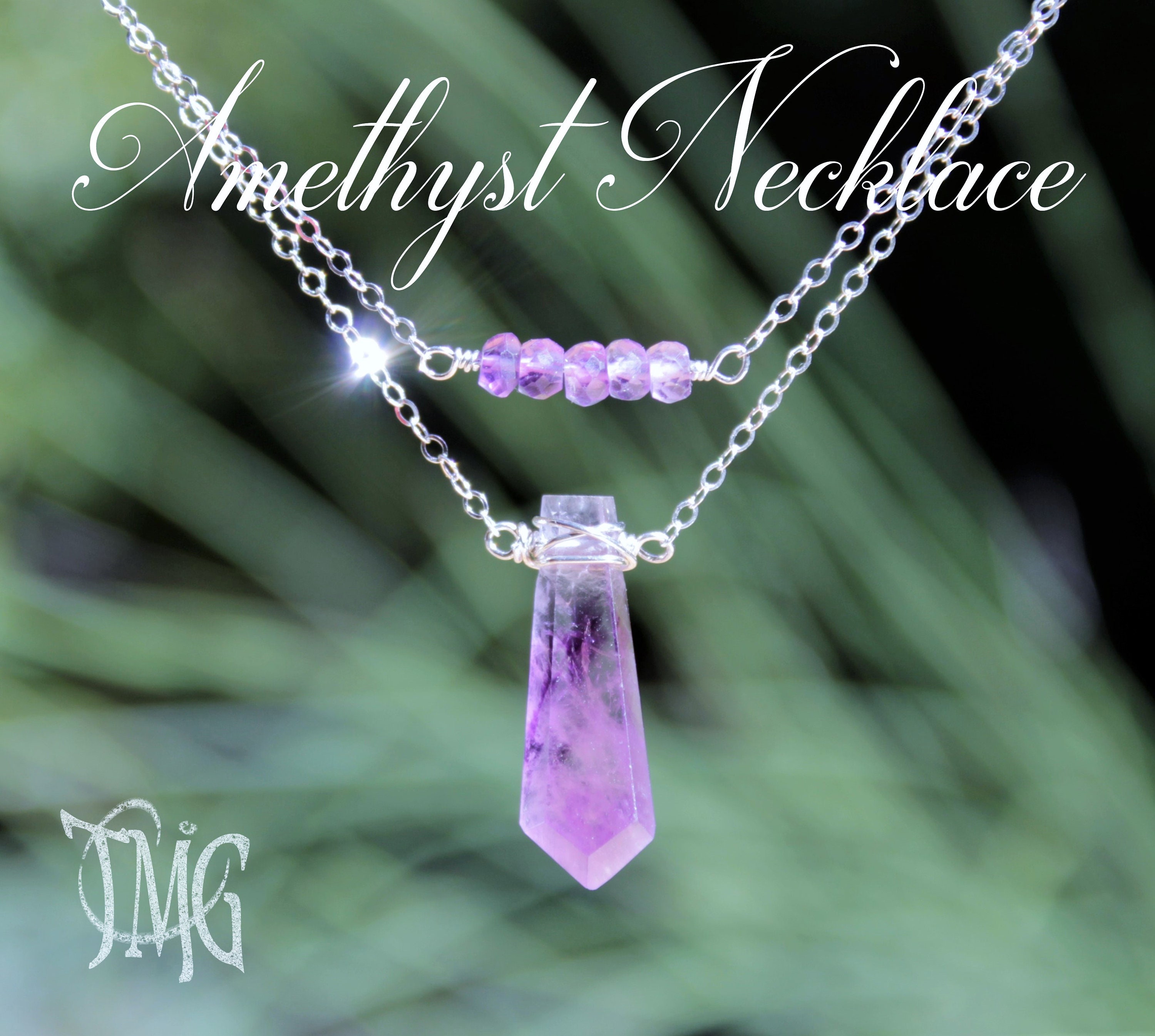 Amethyst Necklace February Birthstone Layered Necklace - Etsy