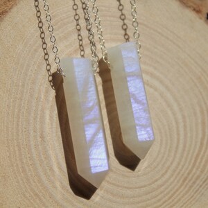 Moonstone Necklace, Moonstone Point Necklace, June Birthstone, Raw ...