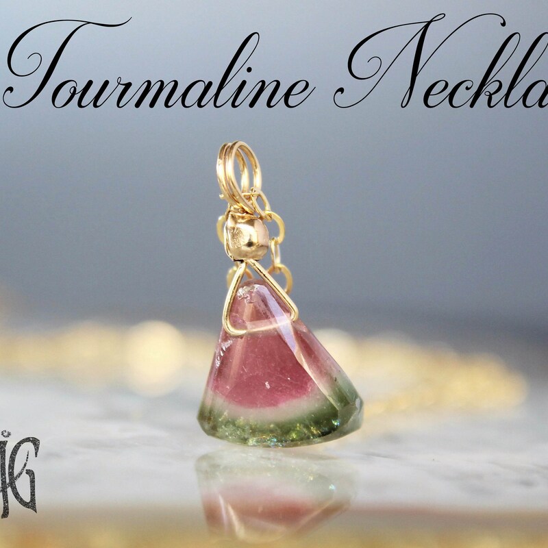 Watermelon Tourmaline Pendant - Etsy