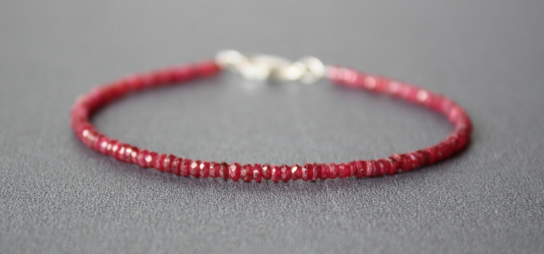 Ruby Bracelet, July Birthstone, All Natural Longido Ruby Bracelet ...