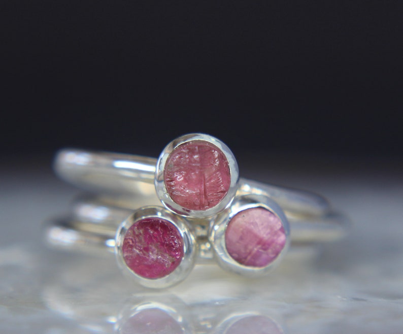Raw Pink Tourmaline Ring October Birthstone Pink Tourmaline | Etsy