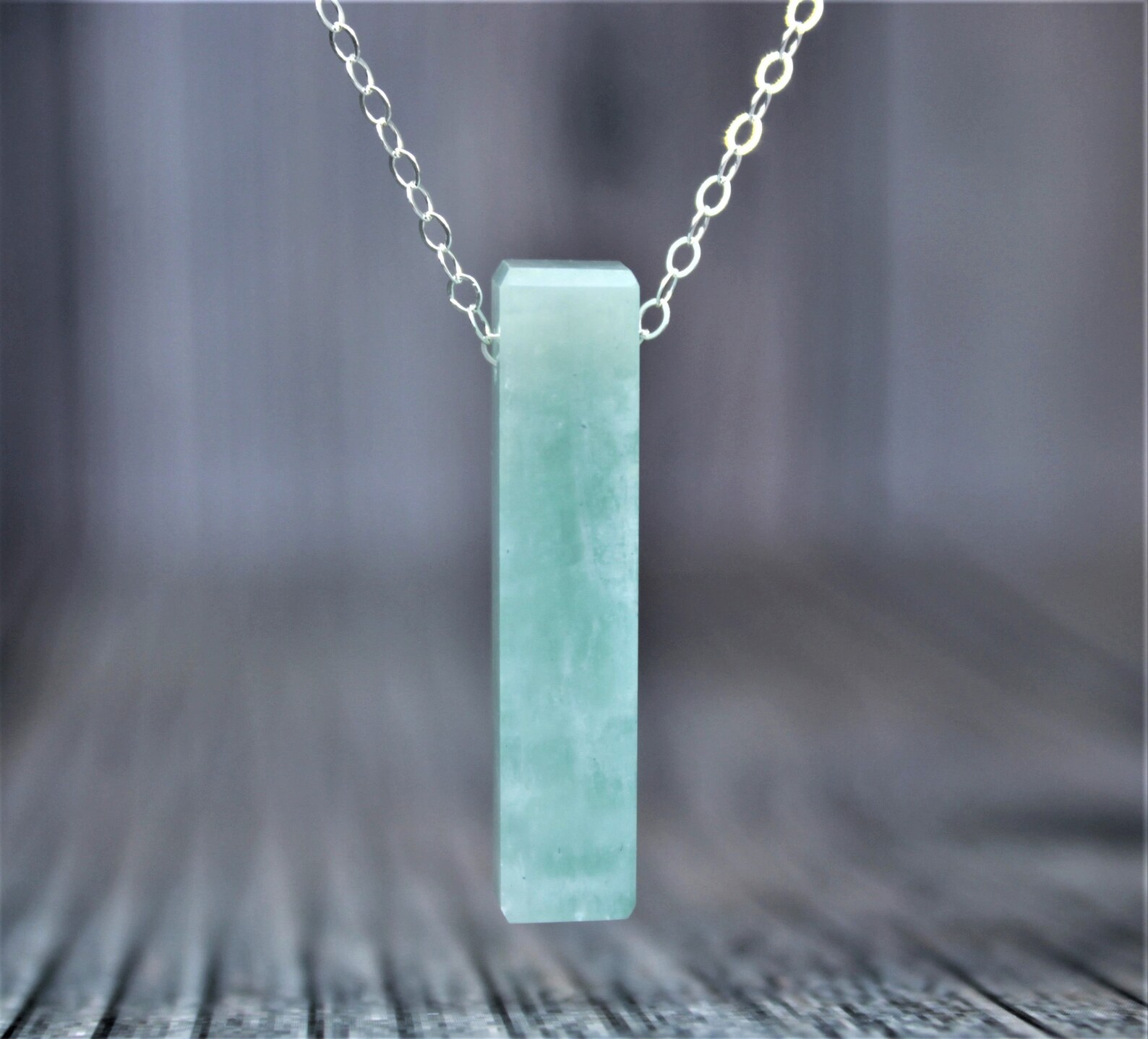 Amazonite Crystal Necklace Amazonite Point Raw Crystal | Etsy