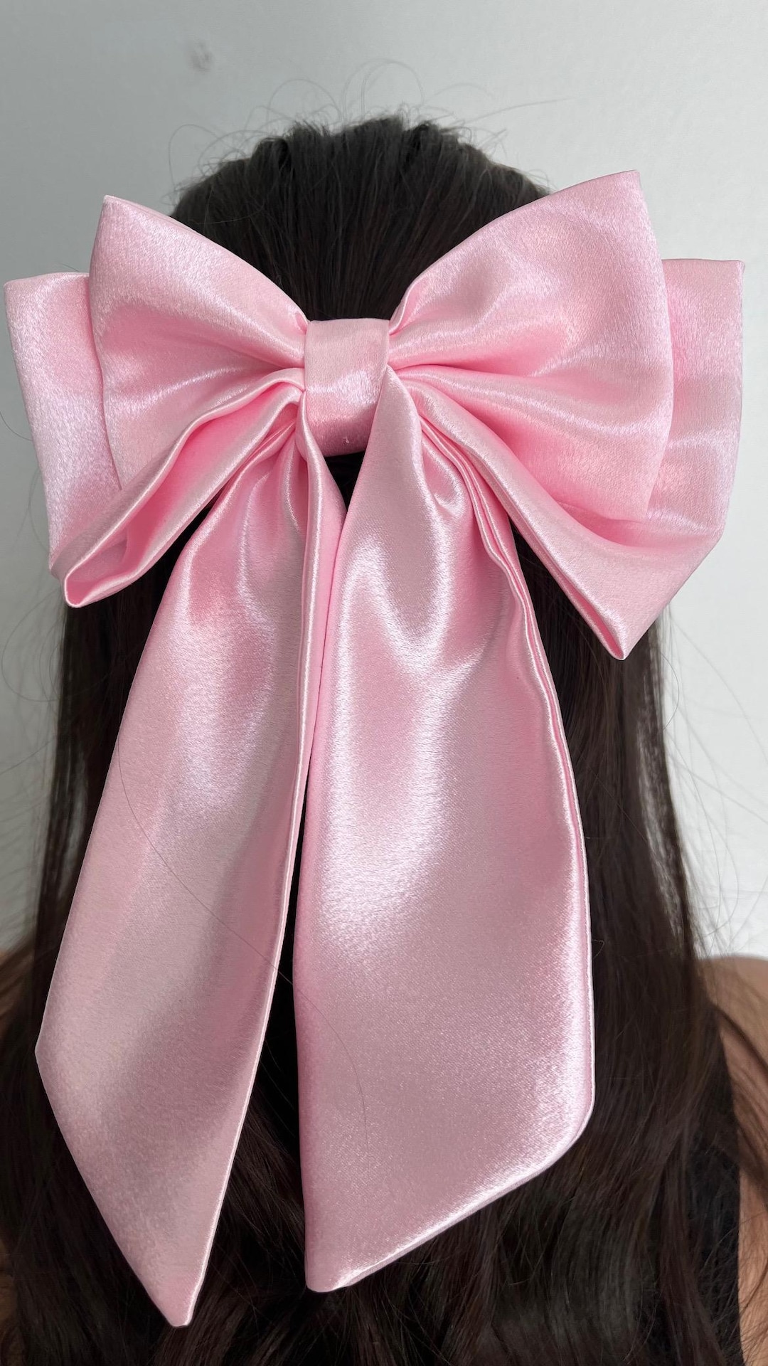 Large Soft Pink Satin Bow. This Bow is 6 1/2 in Wide by 9 in Long ...