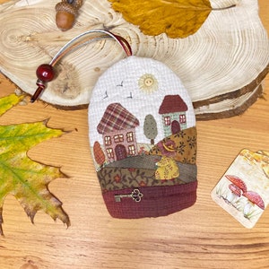 Japanese Patchwork Fabric Key Holder, Quilted Key Holder, Patchwork Key ...
