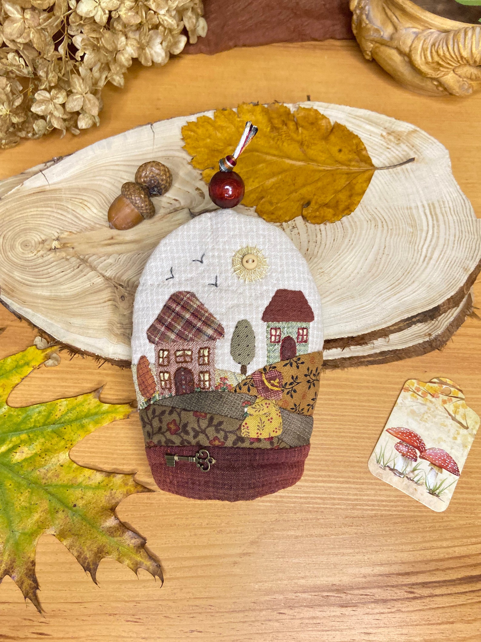 Japanese Patchwork Fabric Key Holder, Quilted Key Holder, Patchwork Key ...