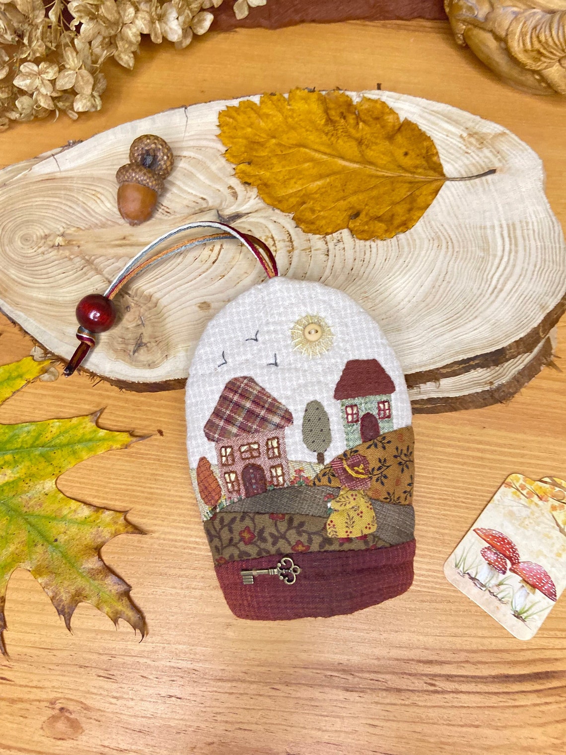 Japanese Patchwork Fabric Key Holder, Quilted Key Holder, Patchwork Key ...