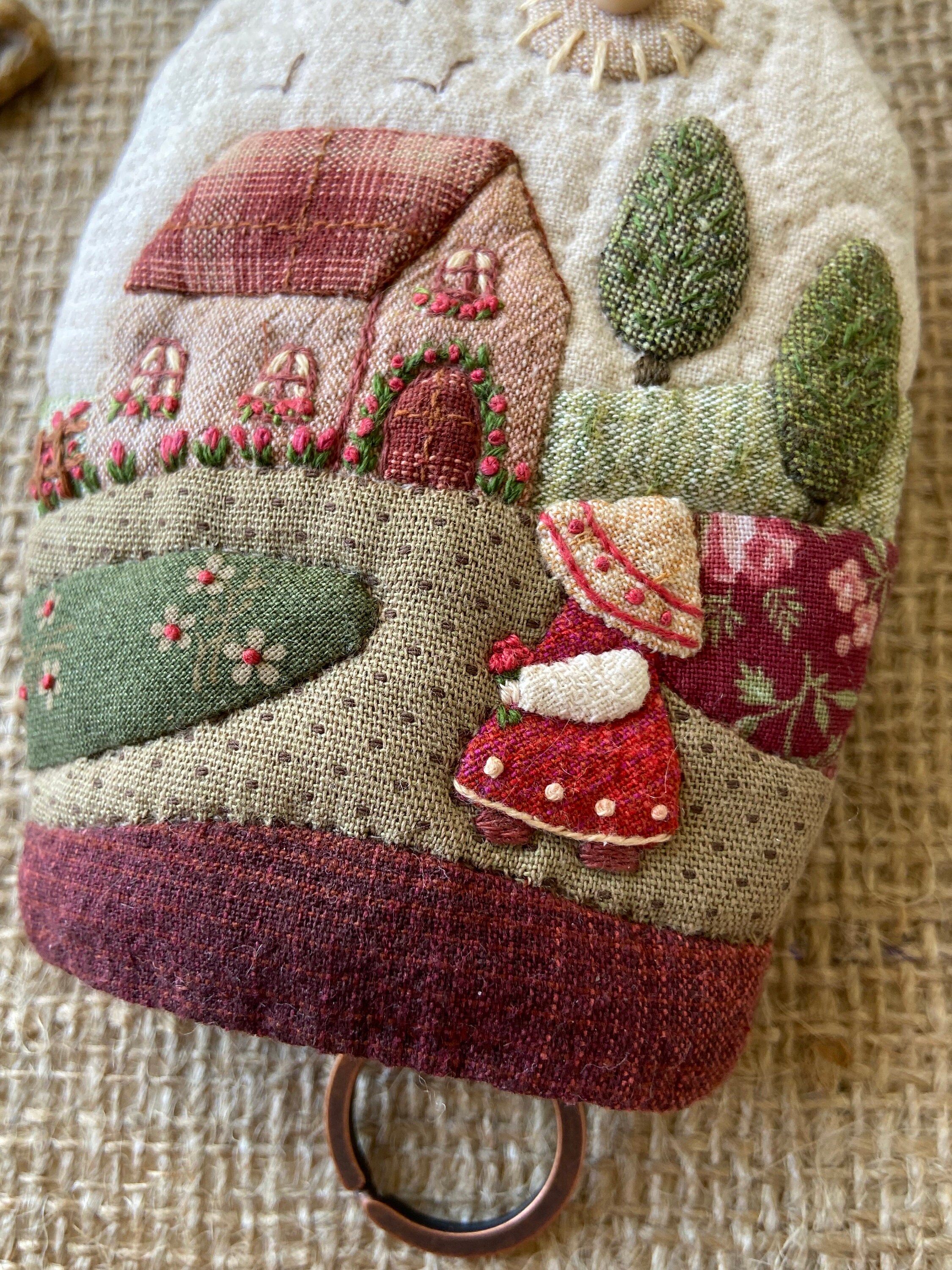 Japanese Patchwork Fabric Key Holder, Quilted Key Holder, Patchwork Key ...