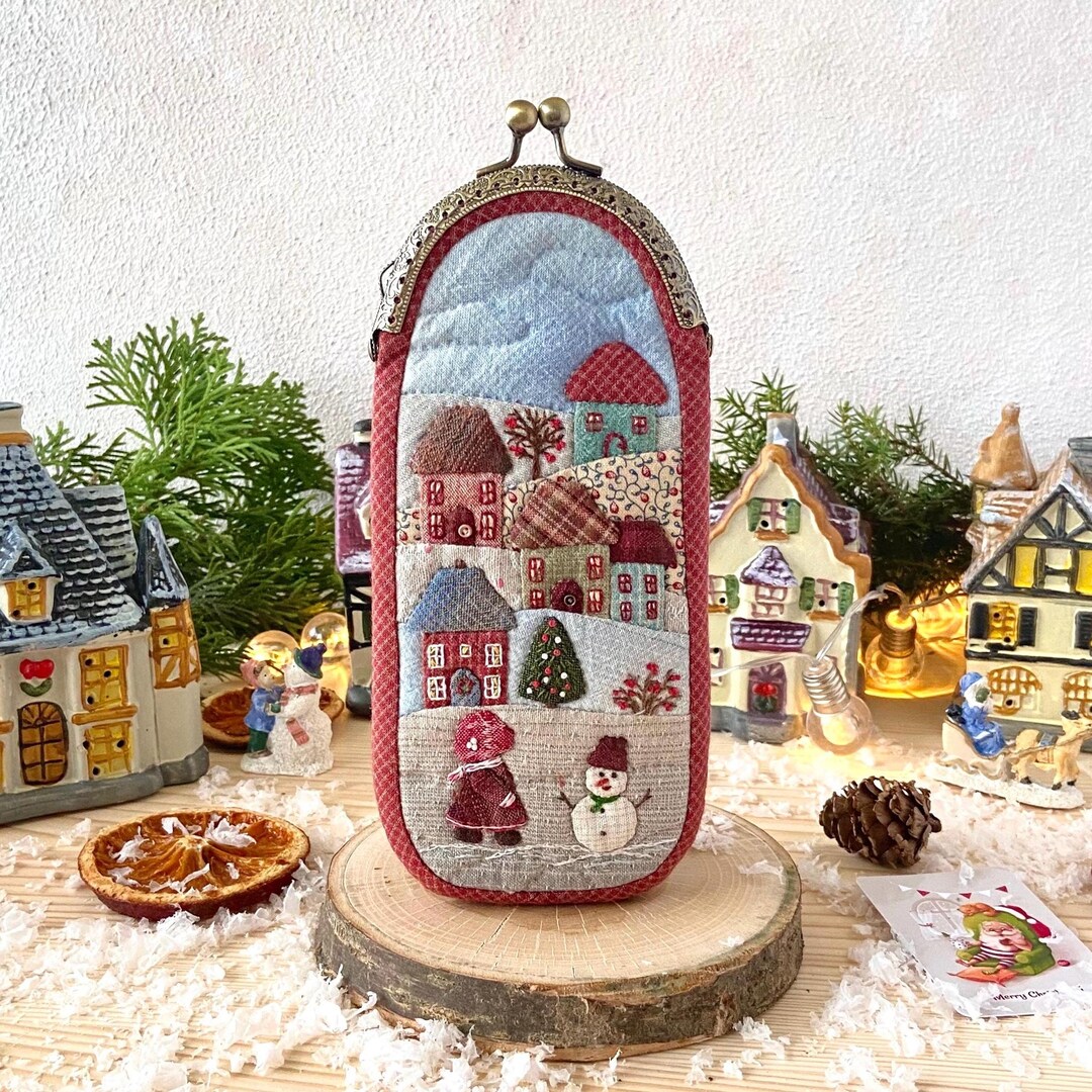 Patchwork Glasses Case, Quilted Sunglasses Case, Glasses Case Kiss Lock ...