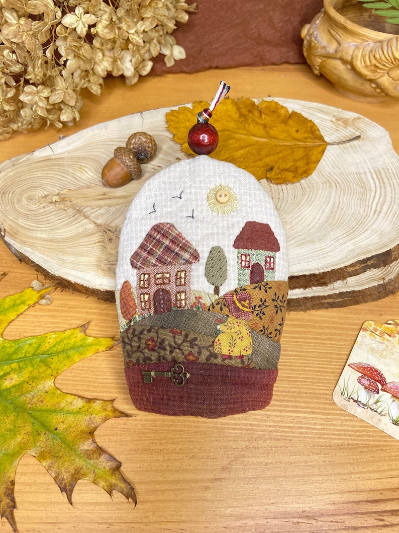 Japanese Patchwork Fabric Key Holder, Quilted Key Holder, Patchwork Key ...