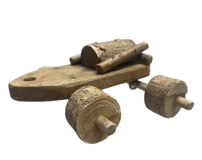 UNUSUAL Antique Handmade Toy Wood Race Car With Primitive Bobble Head ...