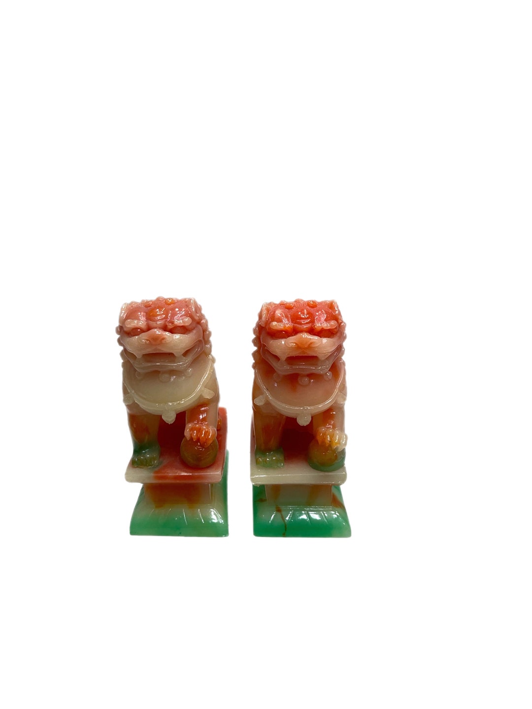 Pair of Multi-color Foo Dogs Bookends - Etsy