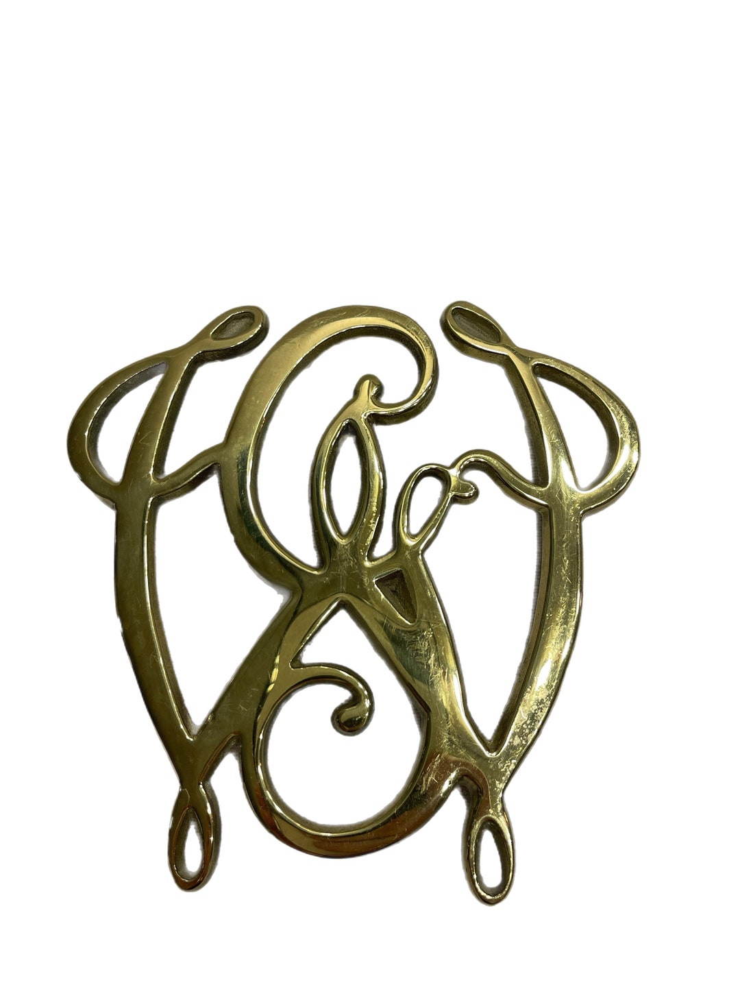 George Washington Bicentennial Initials Cypher Brass Trivet - Etsy
