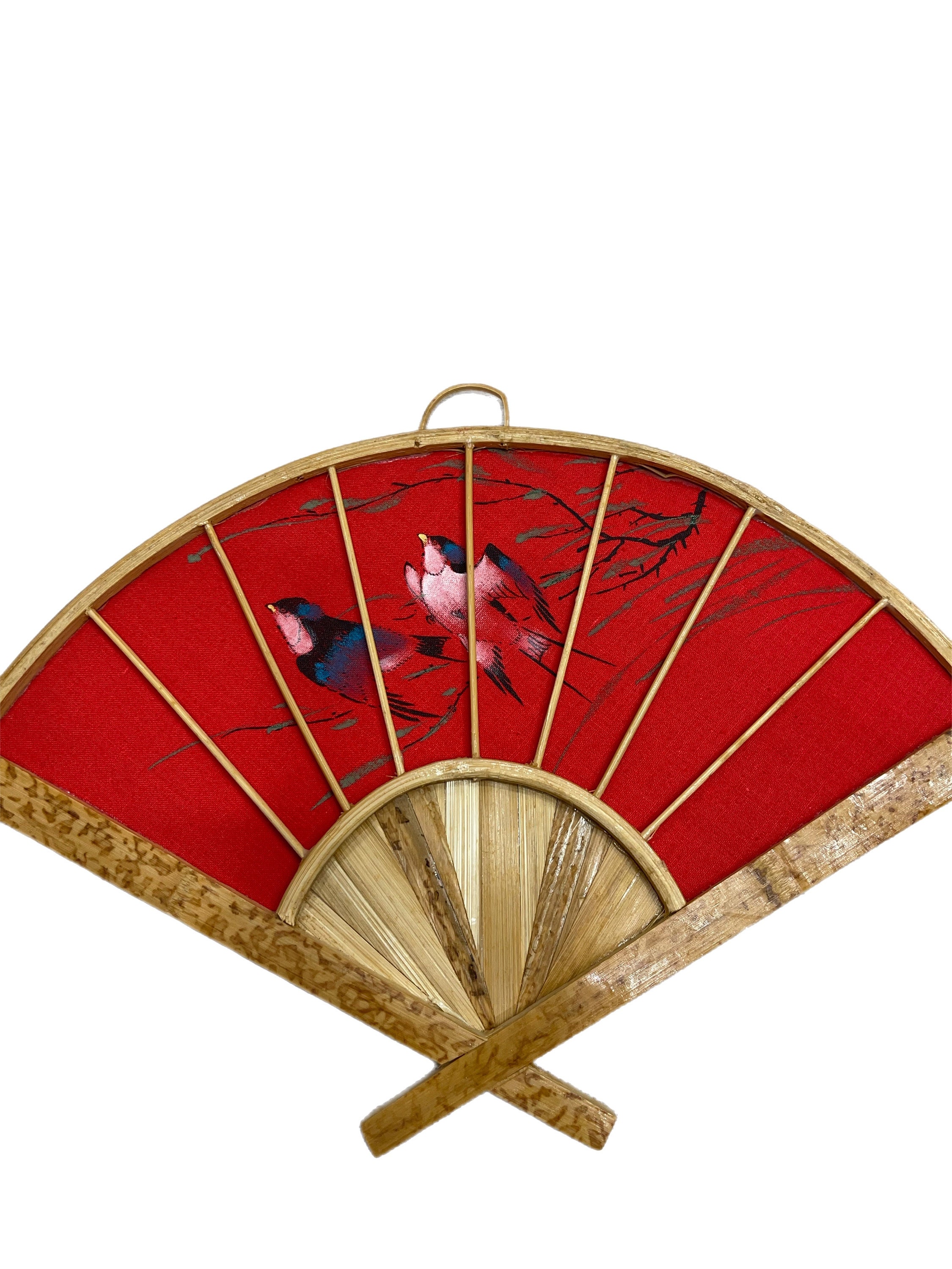 Pair of Japanese Linen and Bamboo Fans - Etsy